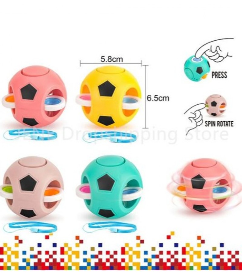 2 in 1 Rotating Football Gyro Cube Spinner Fidget Toy Stress Reliever ...