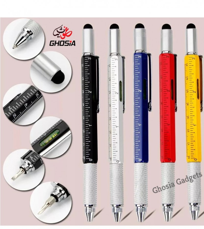 7 in 1 Multifunction Pen Tool with Screwdriver, Bubble level, Ruler and ...