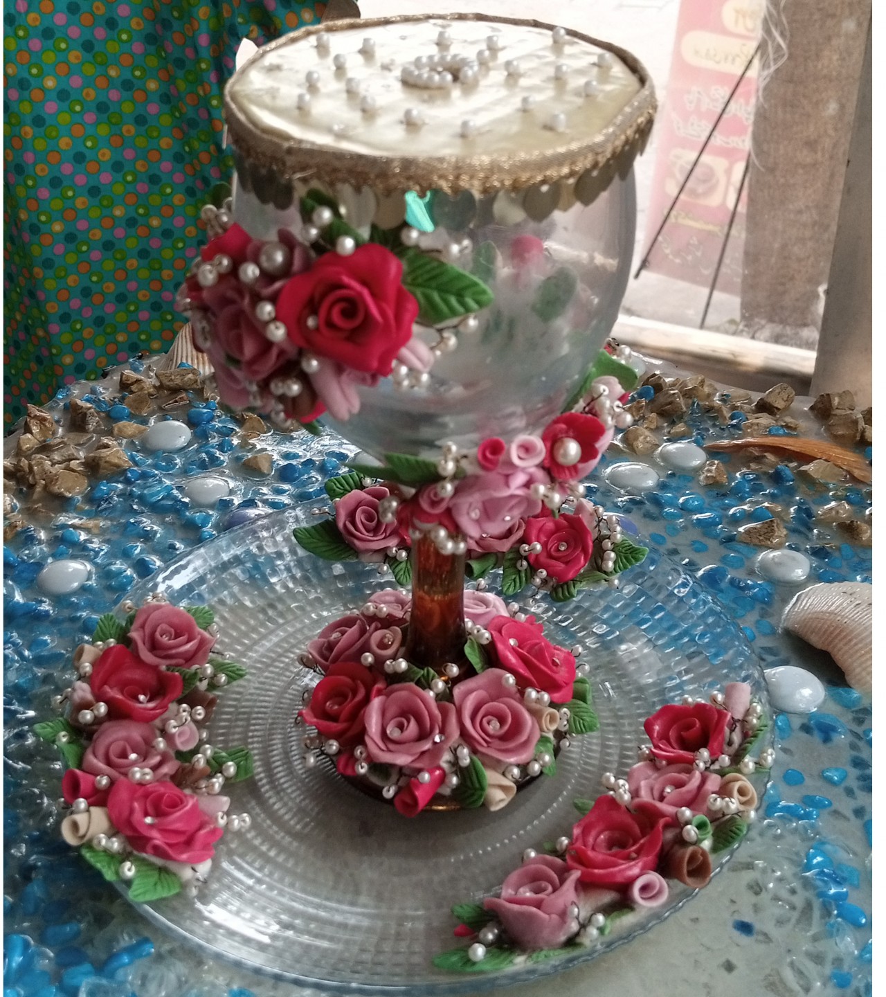 Decorative Doodh Pilai glass with cover - Sale price - Buy online in ...