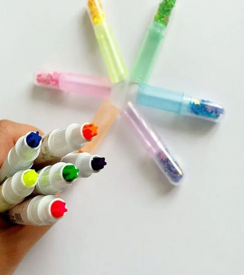 Contain 6 Neon Colored Pens, these Flower Stamps are Super attractive ...