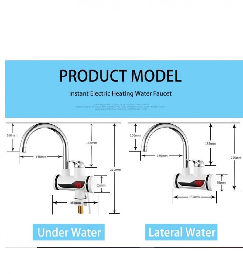 Instant Electric Hot Water Heater Tap Kitchen Bathroom Digital Display ...
