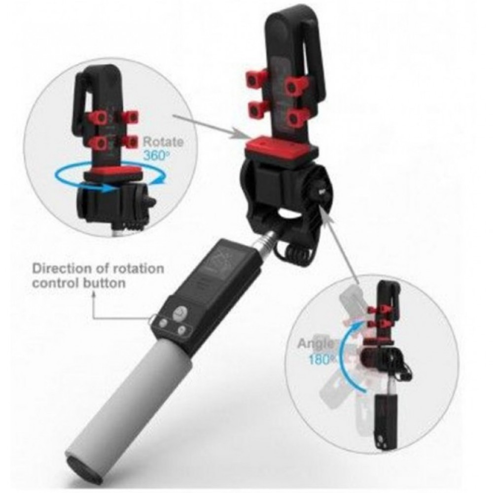 Iphoto 360 Degree Rotation Selfie Stick Black Sale Price Buy
