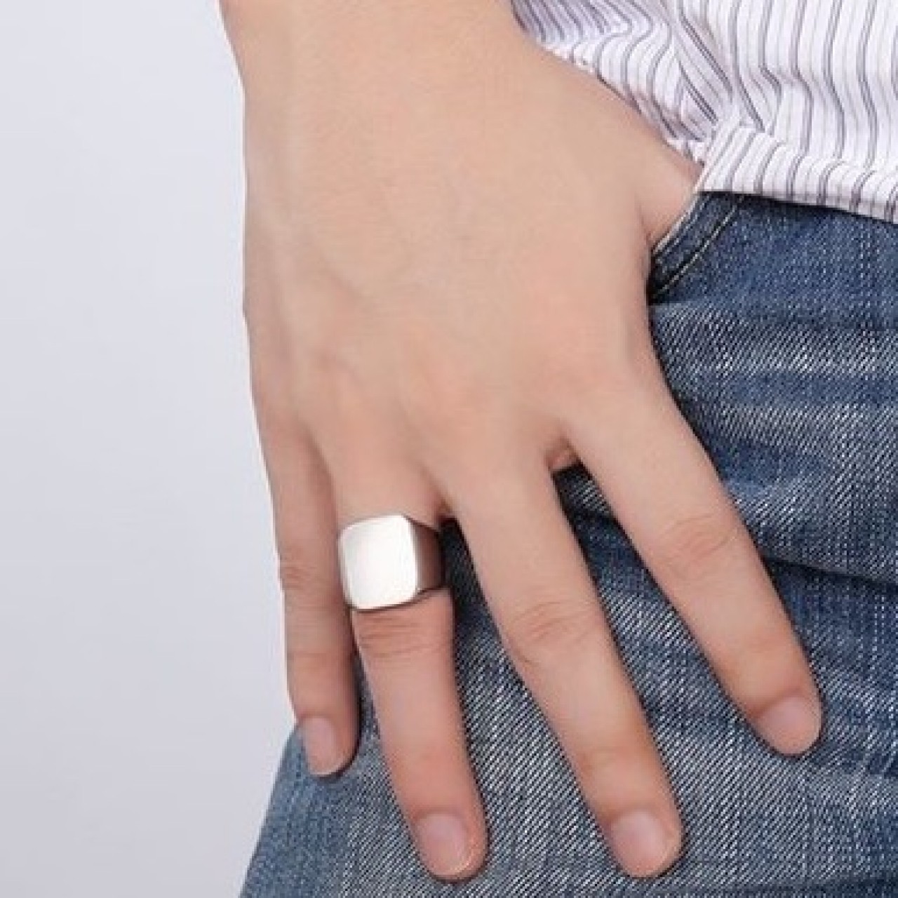 Titanium Signet Silver Ring - Sale price - Buy online in Pakistan ...