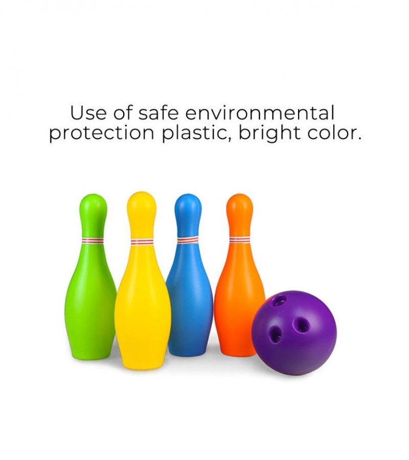 Toy Kids Bowling Set Includes 6 Rainbow Multicolor Pins & 2 Balls ...